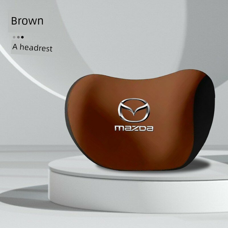 Премиум-подушка для подголовника автомобиля Mazda 3, 6, Axela, Atenza, CX-4, CX-5, CX-30 - Коричневая