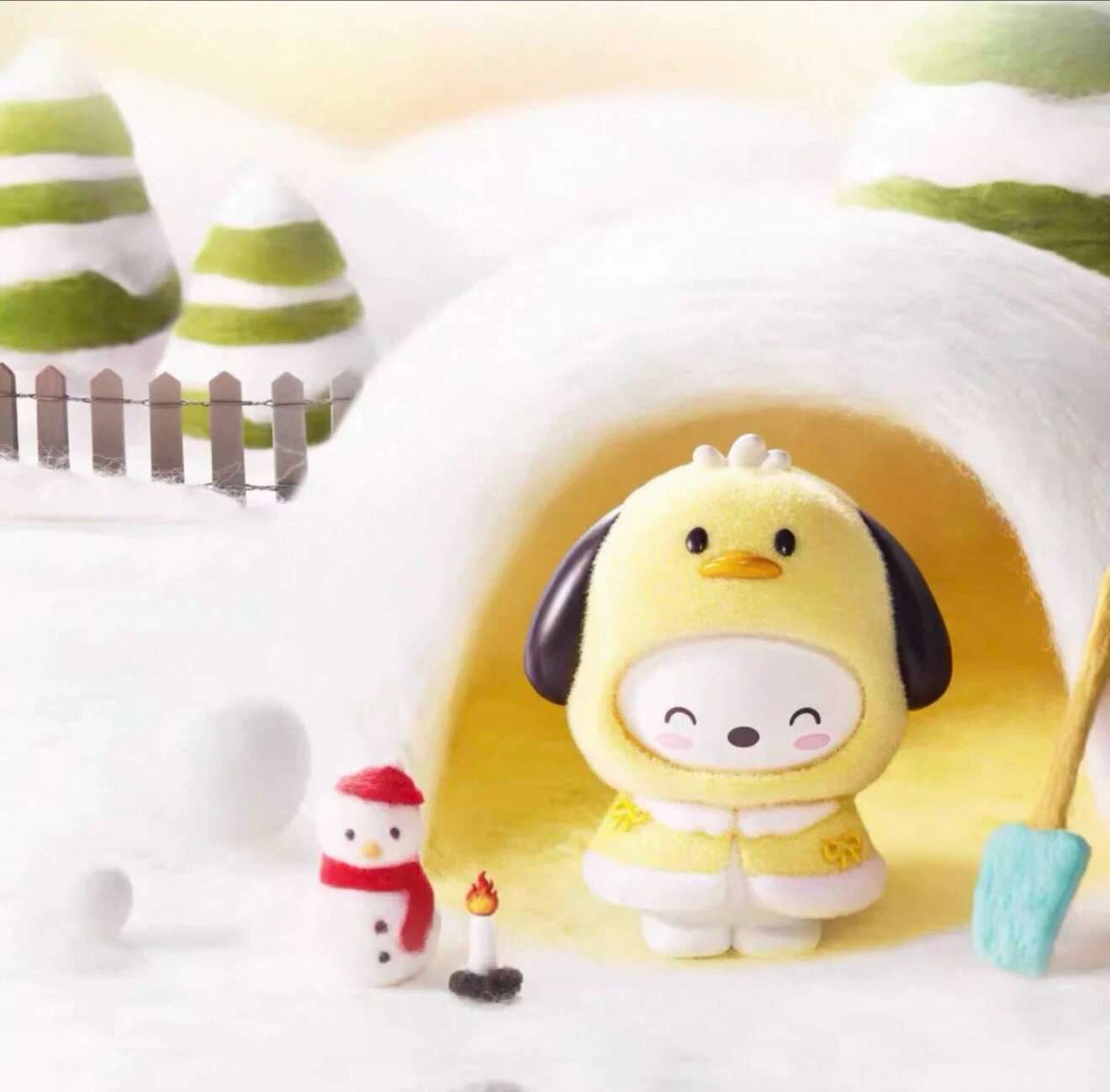 MINISO Sanrio Little Cape: Серия фигурок-сюрпризов с меняющимися лицами, флокированный кулон, модная милая