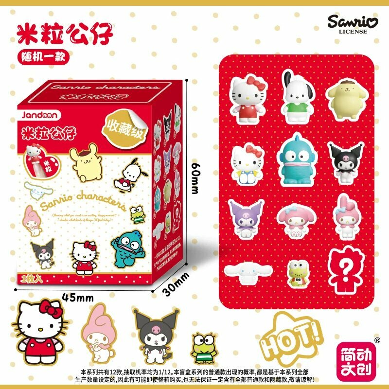 Простые и креативные игрушки Sanrio в подарочных коробках для девочек, мини-фигурки, милые мини-украшения Hello Kitty и