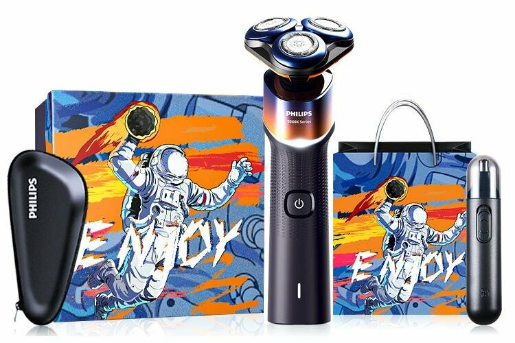 Электробритва мужская PHILIPS 5000X Series X5005 Fiery Orange, Gift Box Set