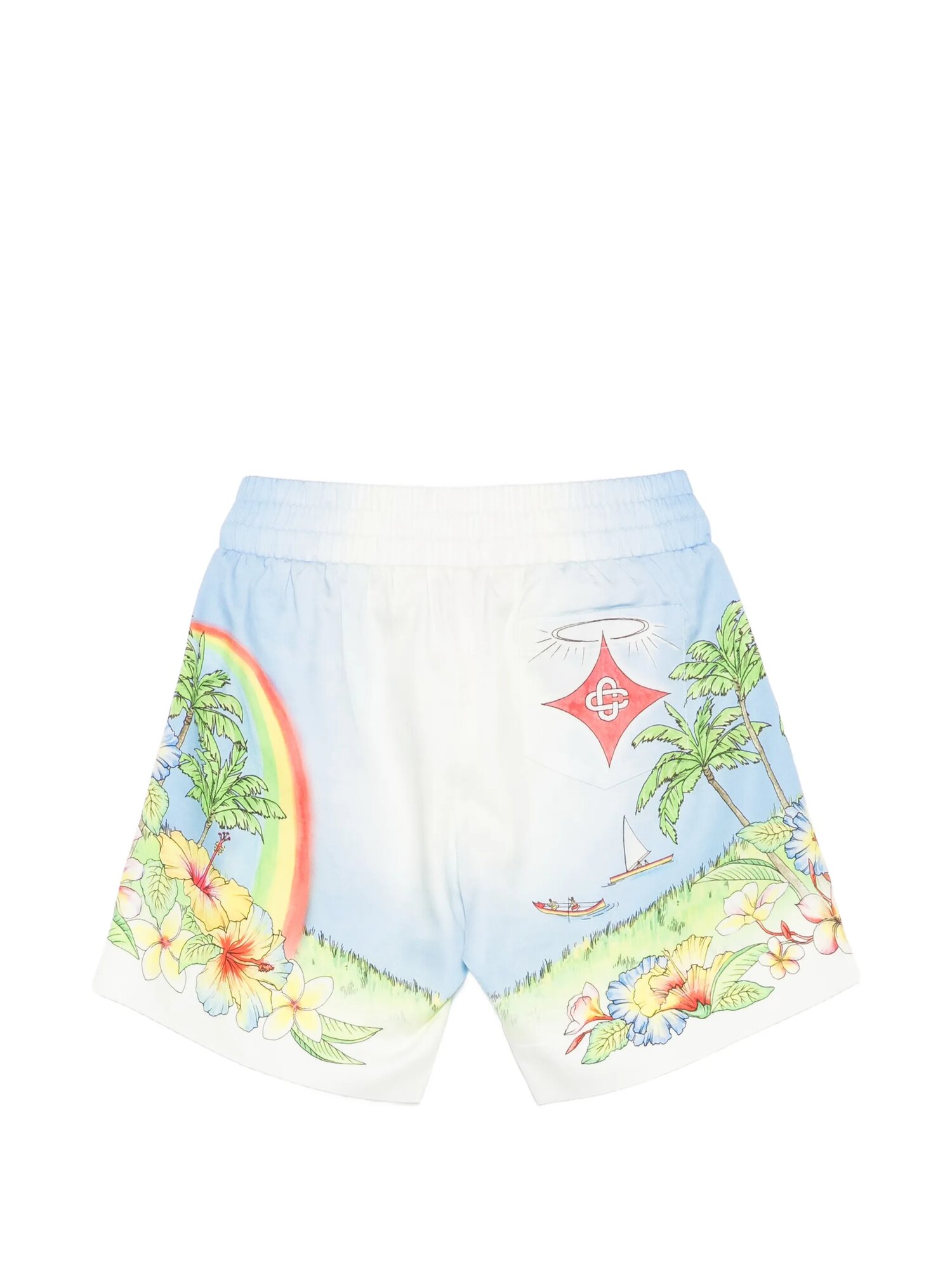 Шорты Casablanca Aloha graphic-print shorts, размер 12 лет, синий — фото 1