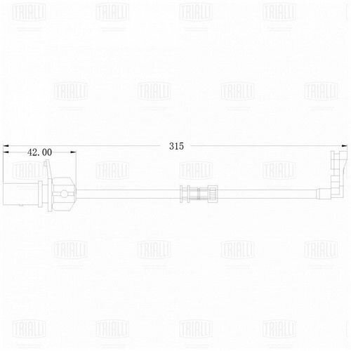 Датчик износа колодок для а/м Audi A6 (11-)/A7 (10-) передних L 315, TRIALLI PFS4173