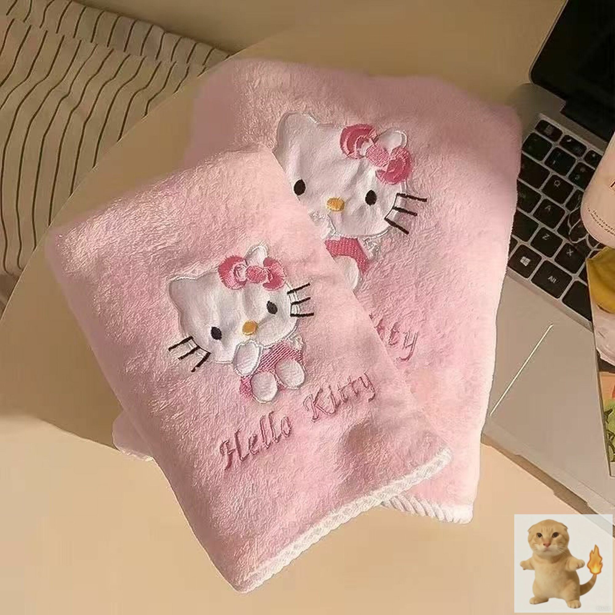 Hello Kitty Полотенце для ванной, Пух, 70x140 см, розовый, 2 шт.