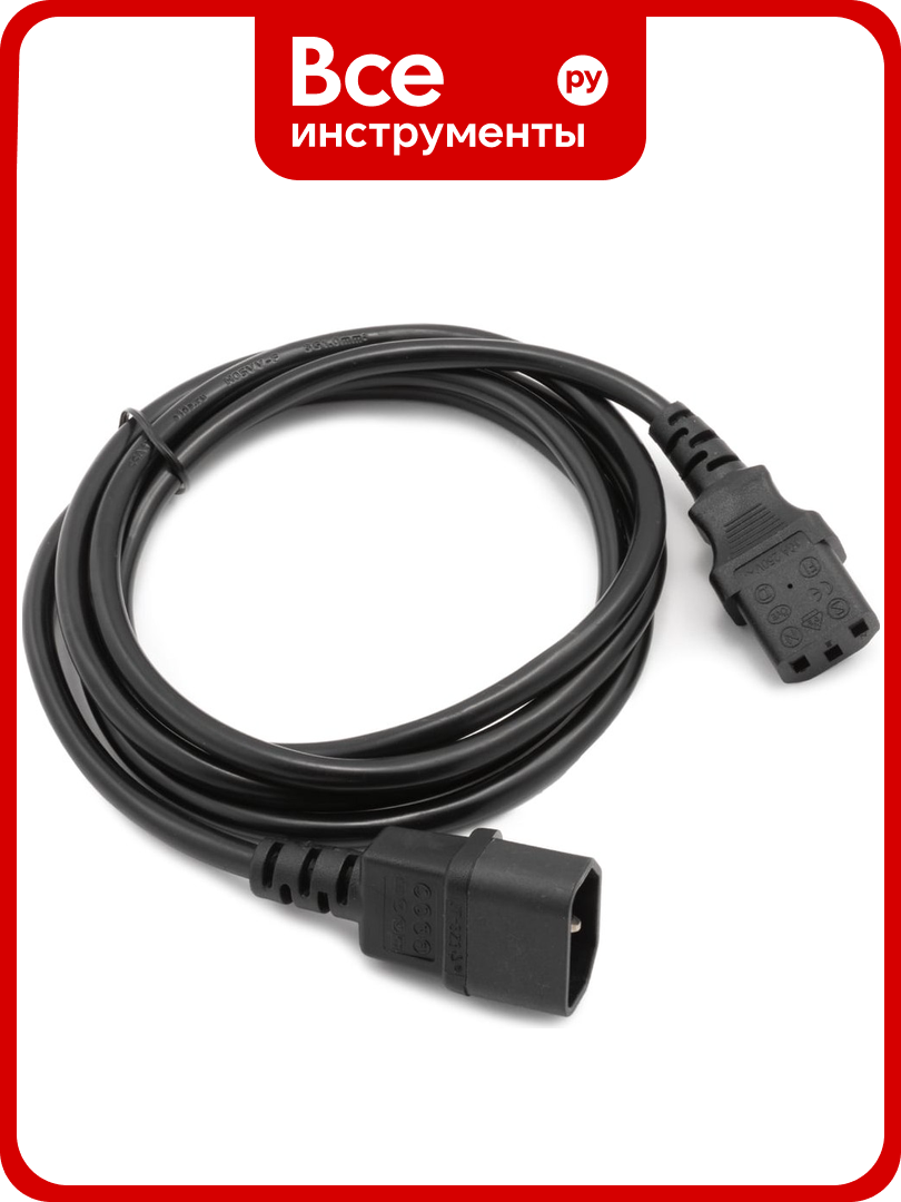 Кабель питания A1 1.8 м C13‑C14 черный, материал CCA, степень защиты IP20, для подключения ИТ‑оборудования