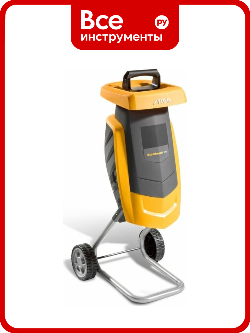 Электрический измельчитель STIGA BIO MASTER 2200 с пластиковым корпусом, системой режущих ножей и мусоросборником