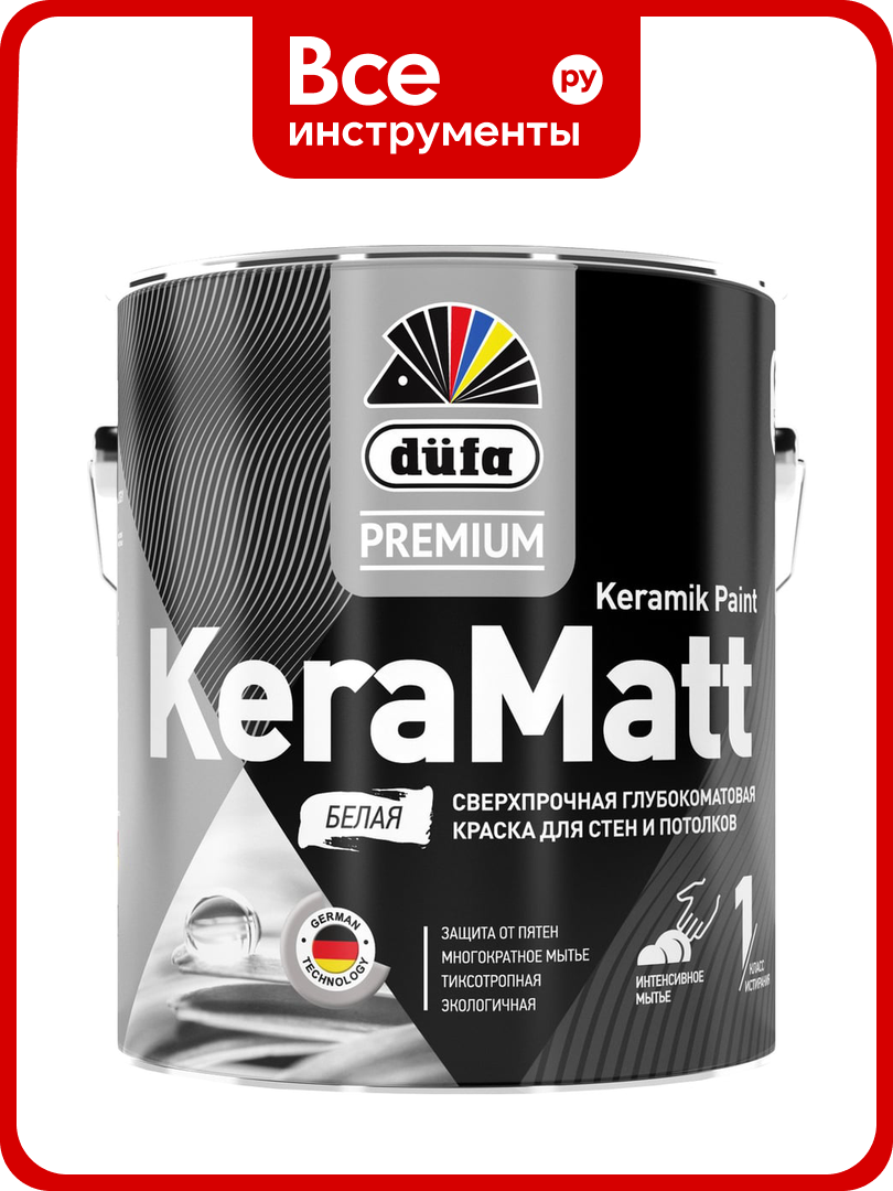 Водно-дисперсионная краска Dufa Premium KeraMatt база 1, 0.9 л МП00-008313