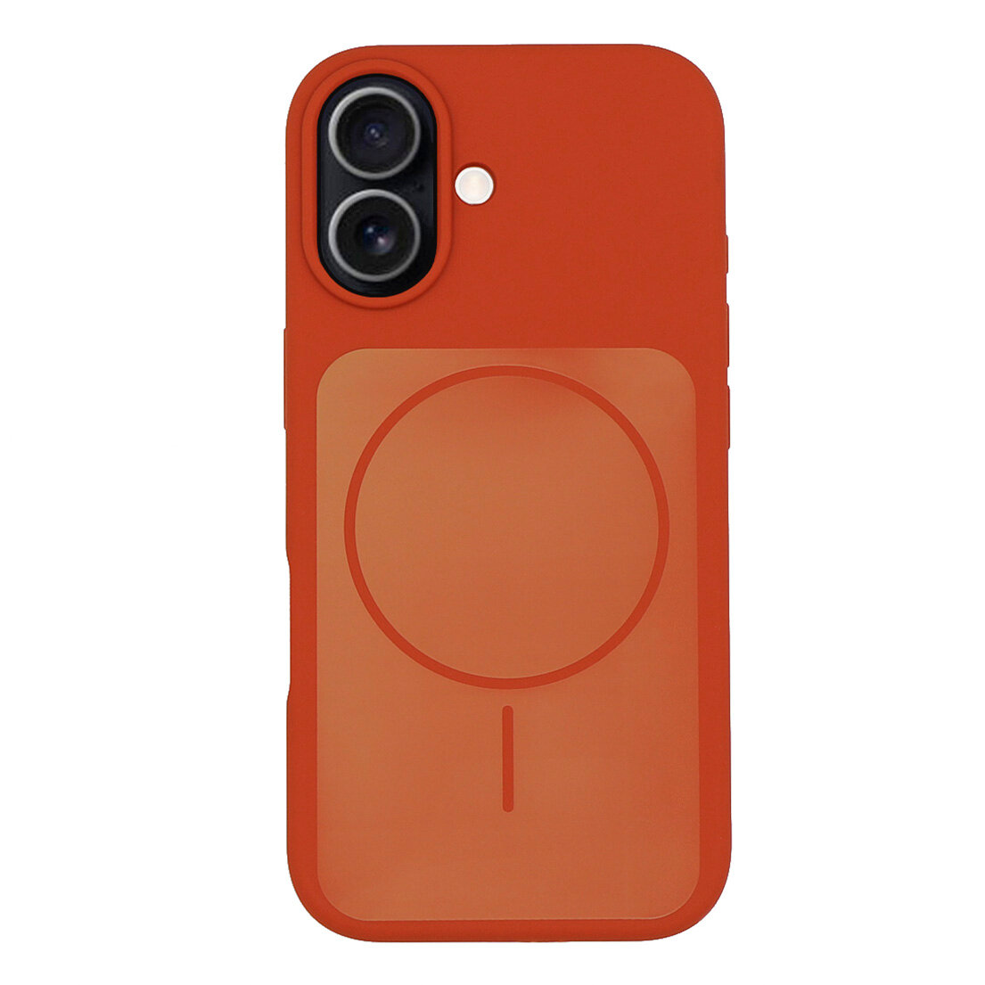Чехол-накладка для iPhone 17, Silicon Case, магнитный (MagSafe), с дизайном, без лого, X-CASE, оранжевый
