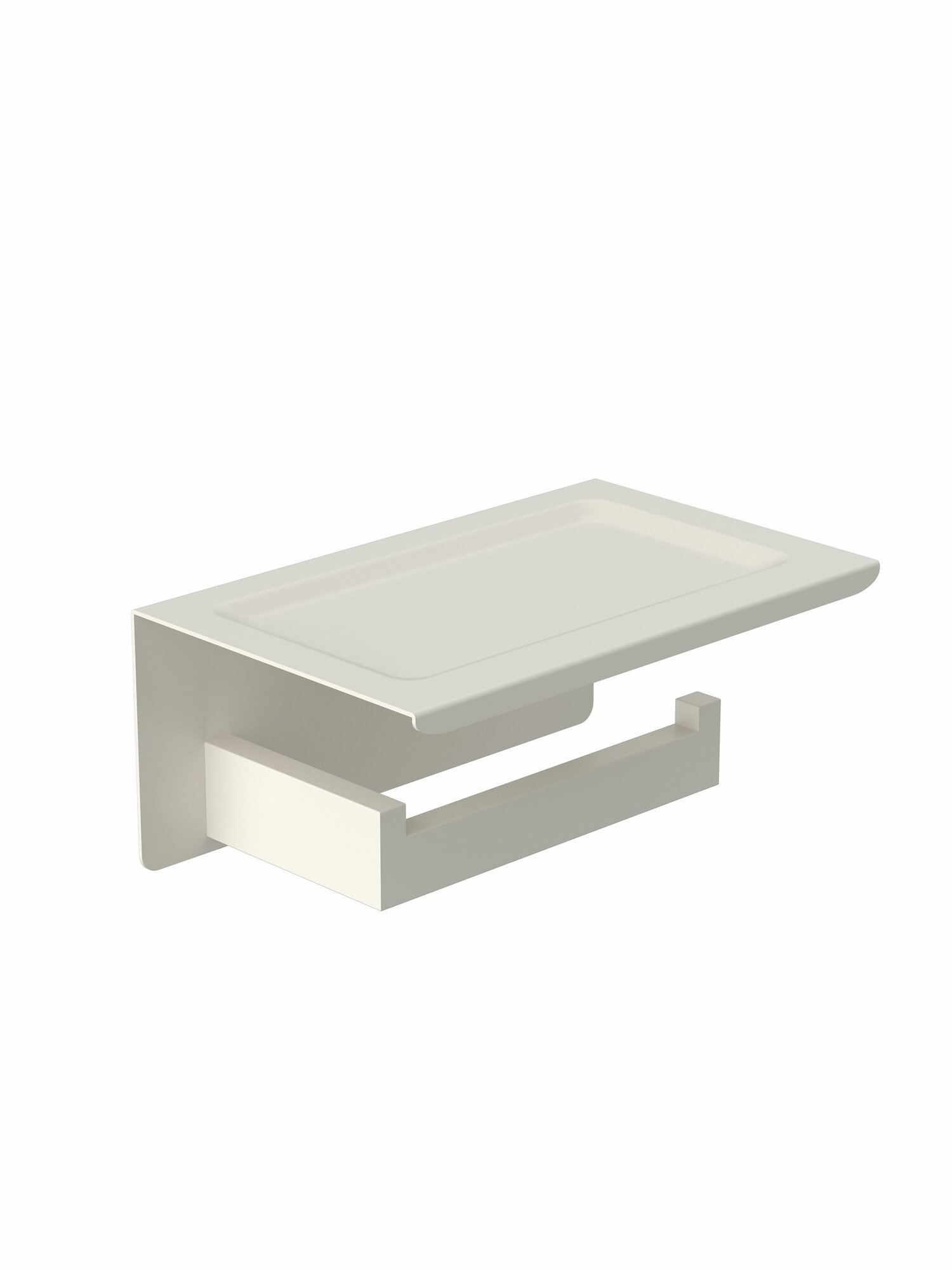 Держатель для туалетной бумаги настенный с полкой ALTROBAGNO, белый матовый
