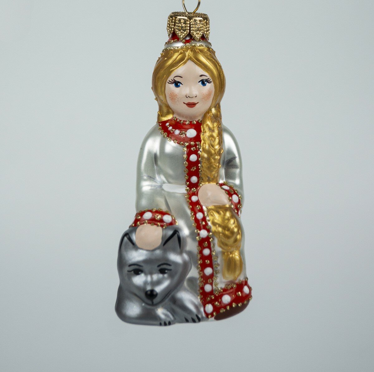 Елочная игрушка Царевна с волком