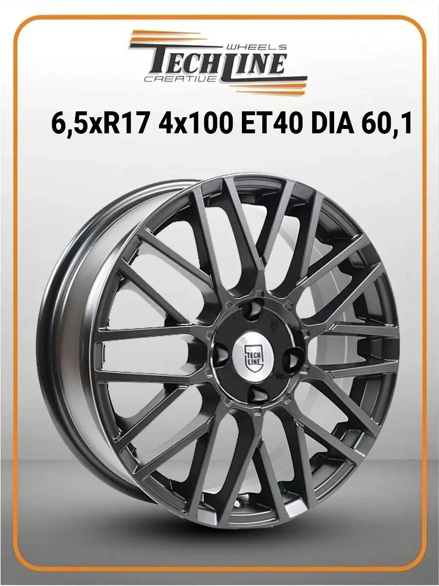Диск автомобильный Tech Line TL739 6,5x17 4x100 ET40 60,1 BLM