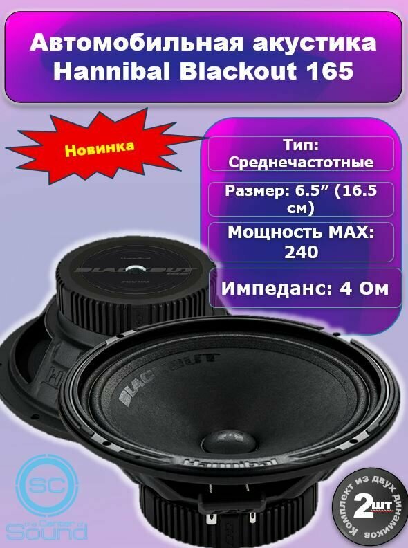 Колонки в машину ALPHARD Hannibal Blackout 165 / 16.5 см