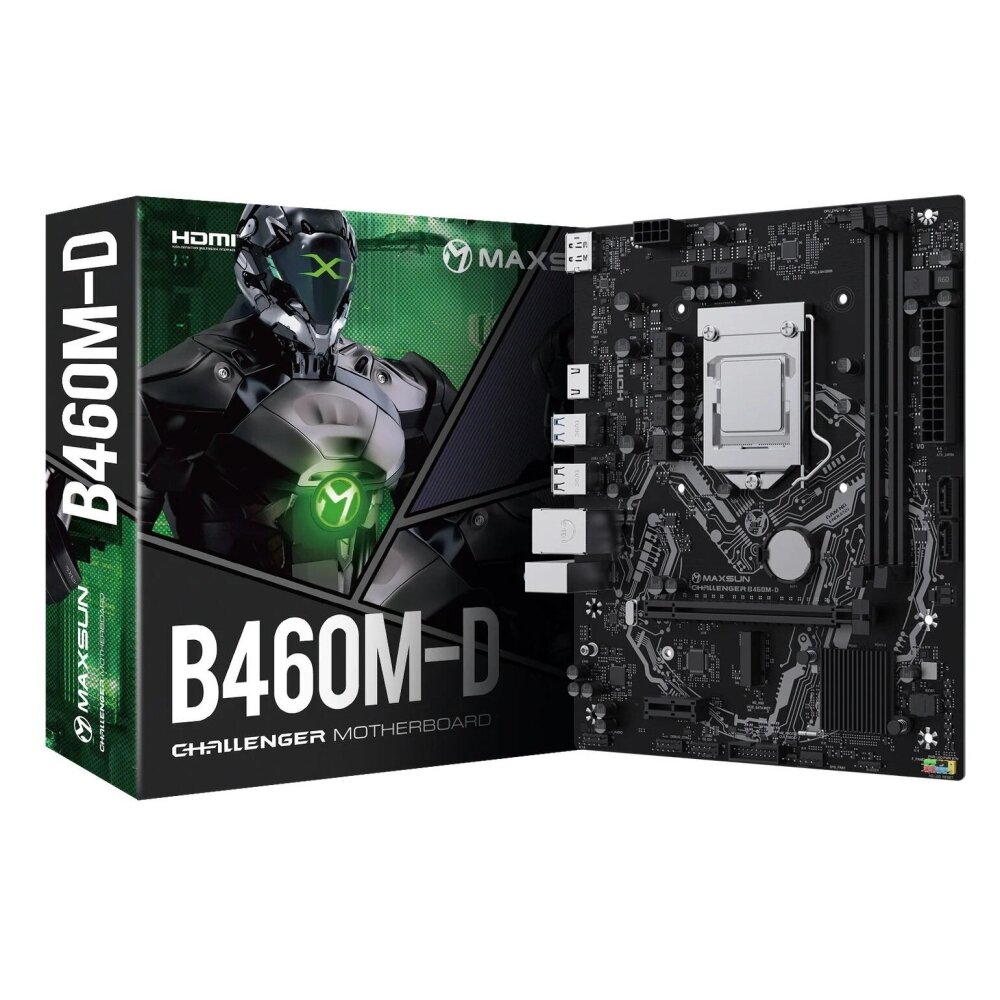 Материнская плата Maxsun MS-Challenger B460M-D, LGA1200, Intel B460, Micro-ATX, RTL (6940709663301)