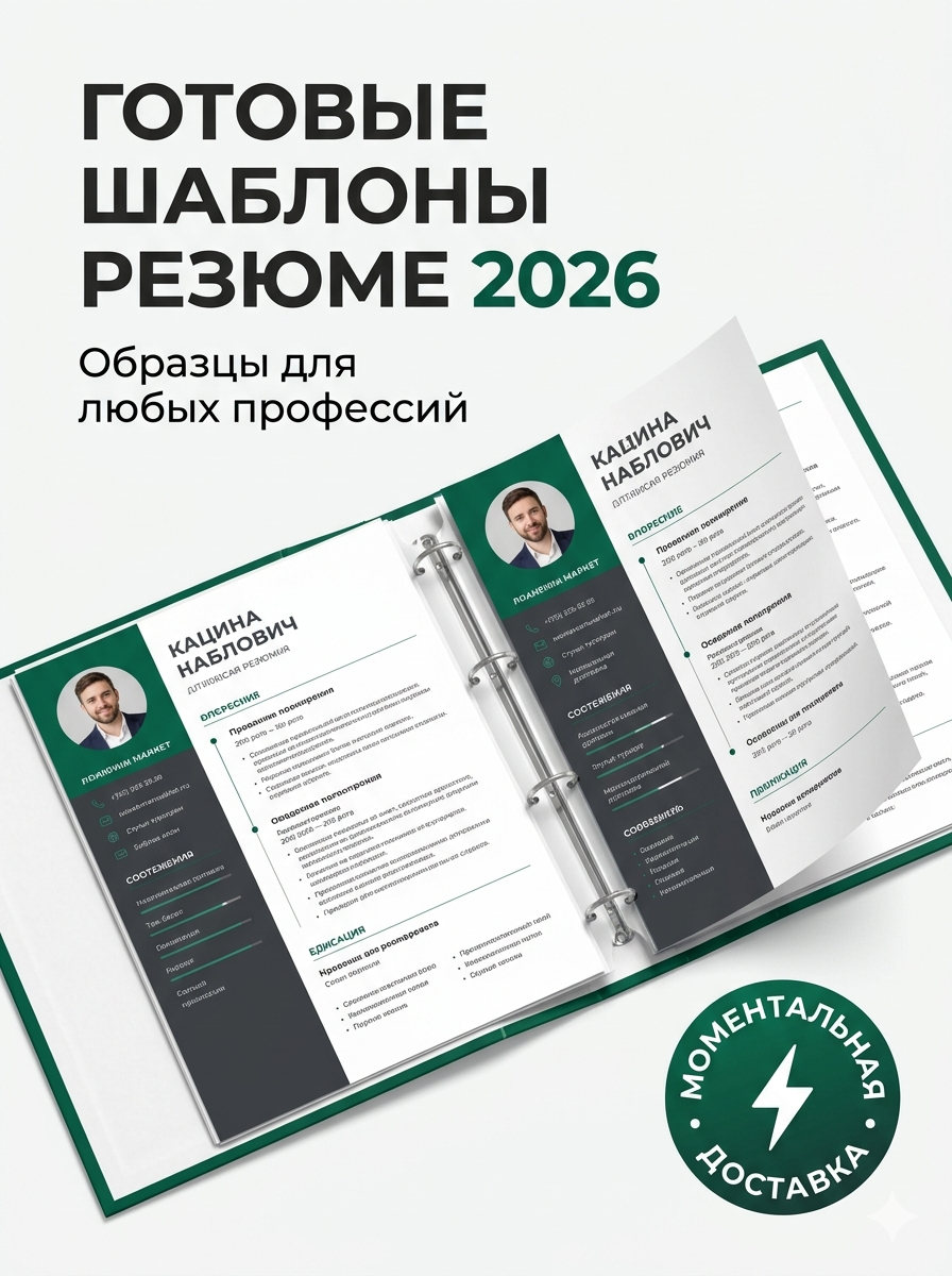 Набор готовых шаблонов и образцов резюме (Word, PDF) + Гайд по заполнению