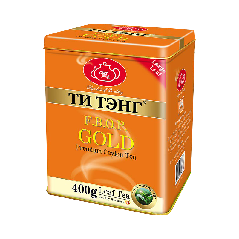 Чай чёрный цейлонский листовой ТМ "Ти Тэнг"- Золотой, жесть, 400 г.