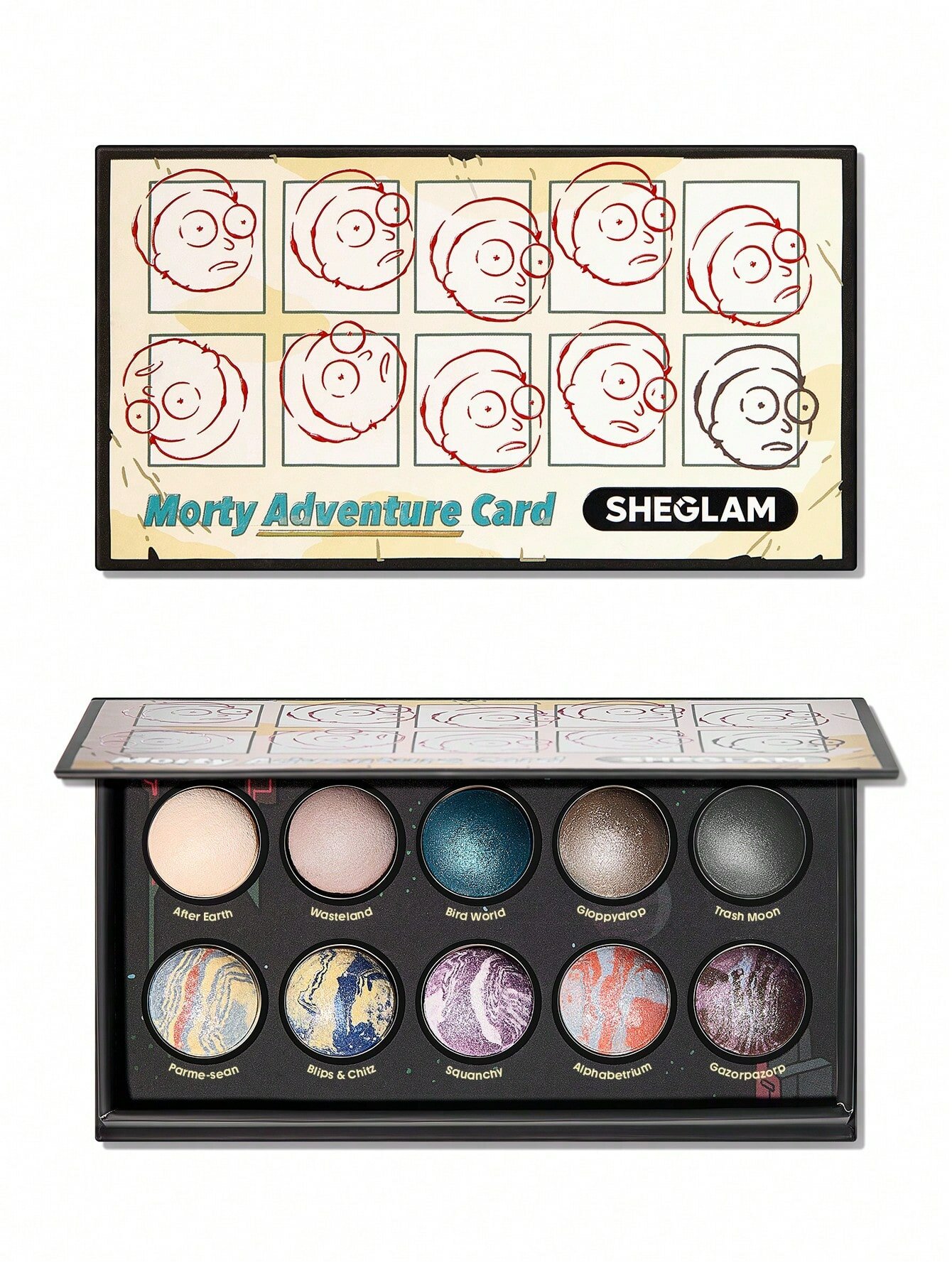Sheglam Rick and Morty Full Collection Set2.0 Набор косметики второй коллаборации Рик и Морти Печеная палетка теней Приключения Морти
