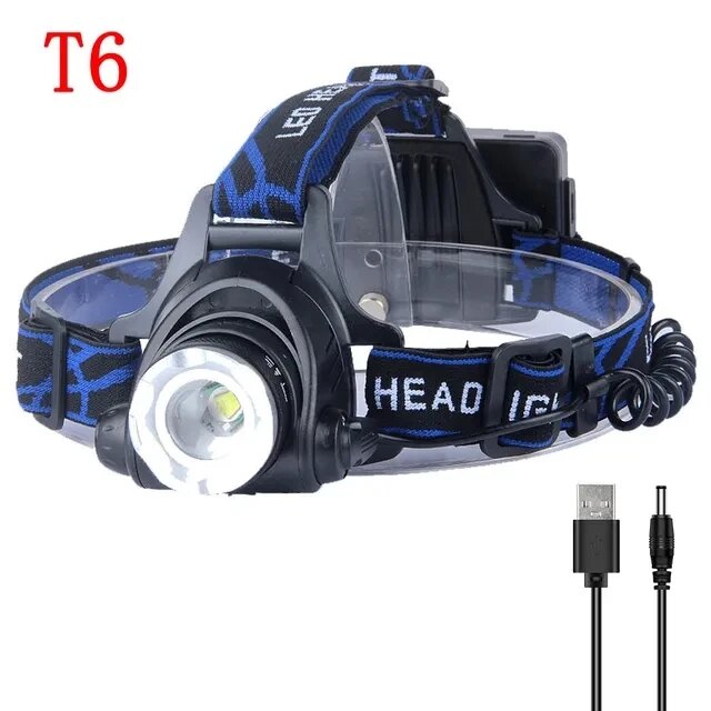Налобный Фонарь LED T6 1000Lm для Кемпинга