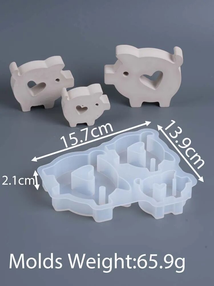 Силиконовая форма для 3D подвесок свинки