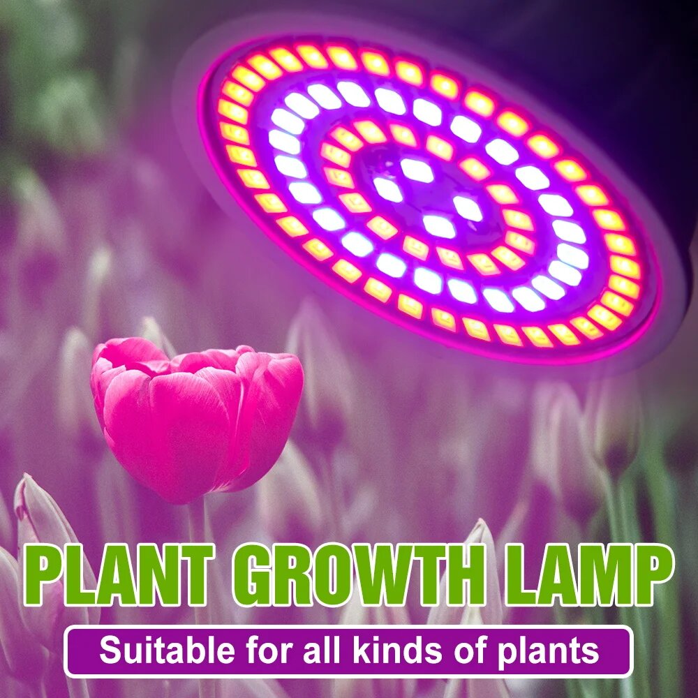 LED лампа для растений 80LEDs, E27