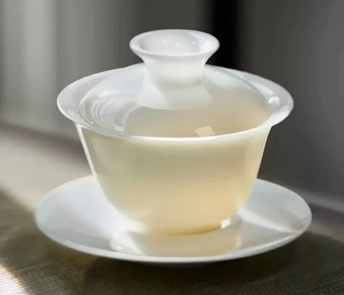 Белый фарфоровый гайвань Саньцай 120ml Gaiwan