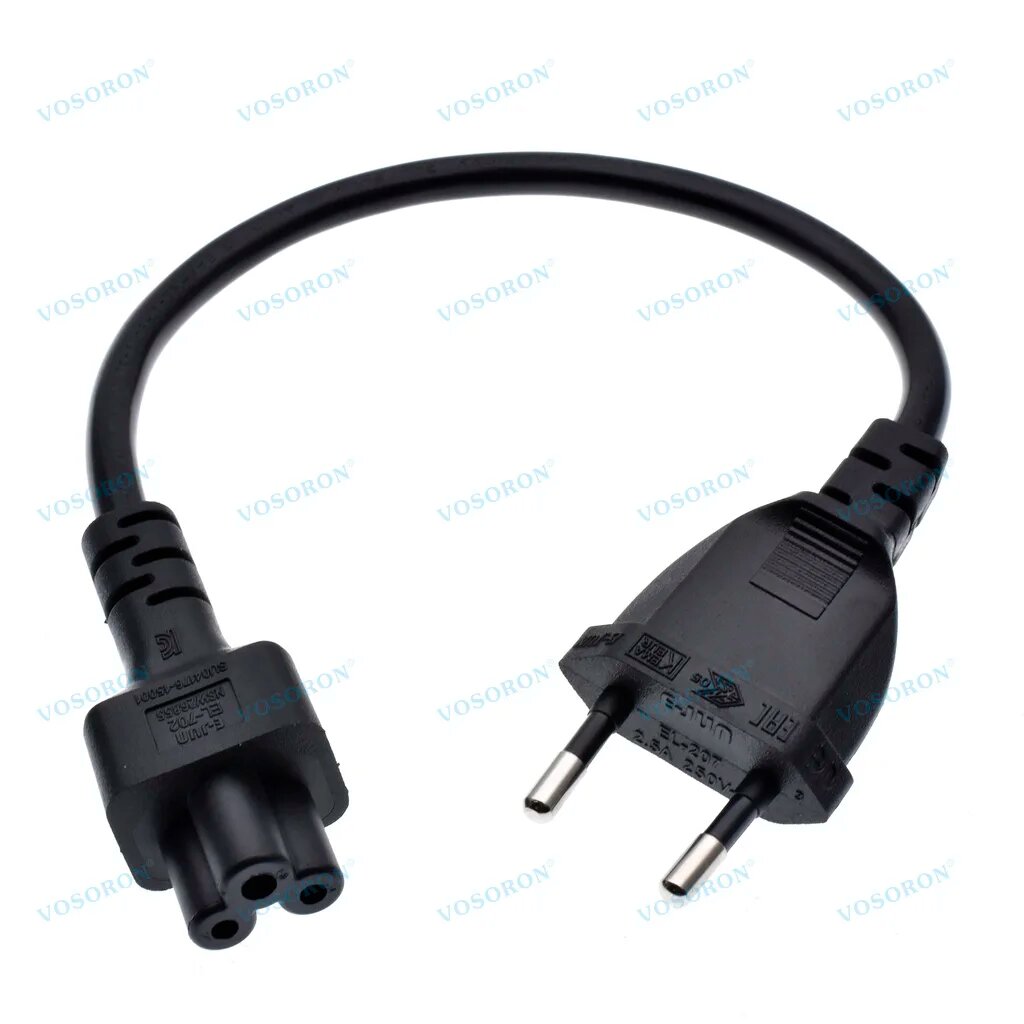 VOSORON Кабель питания EU CEE7/16 Type C - IEC C5 0.75мм² 2.5А черный
