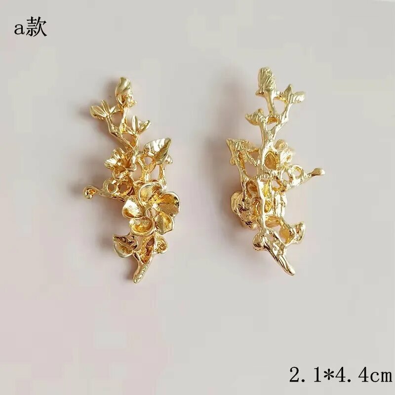 Золотые серьги-веточки, kc gold plated, 2.1*4.4 см