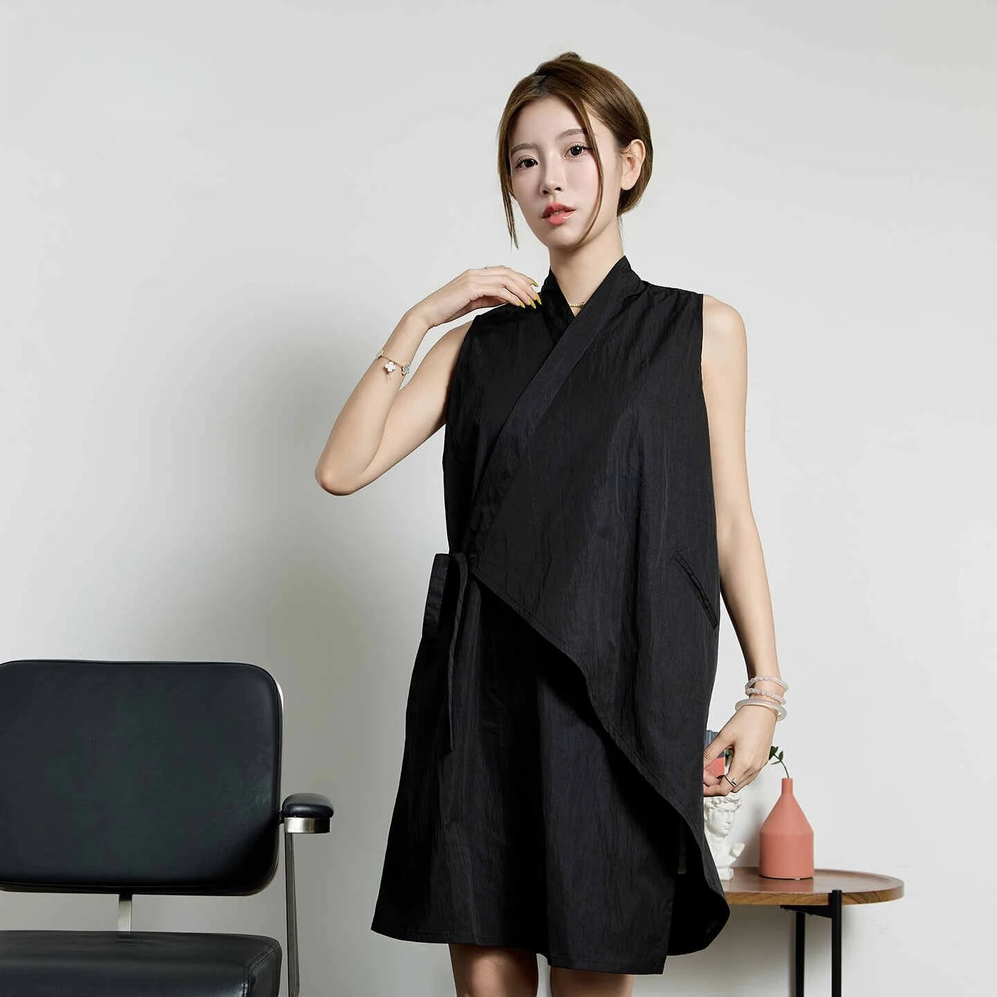 Фартук для парикмахерской из полиэстера X255--Black