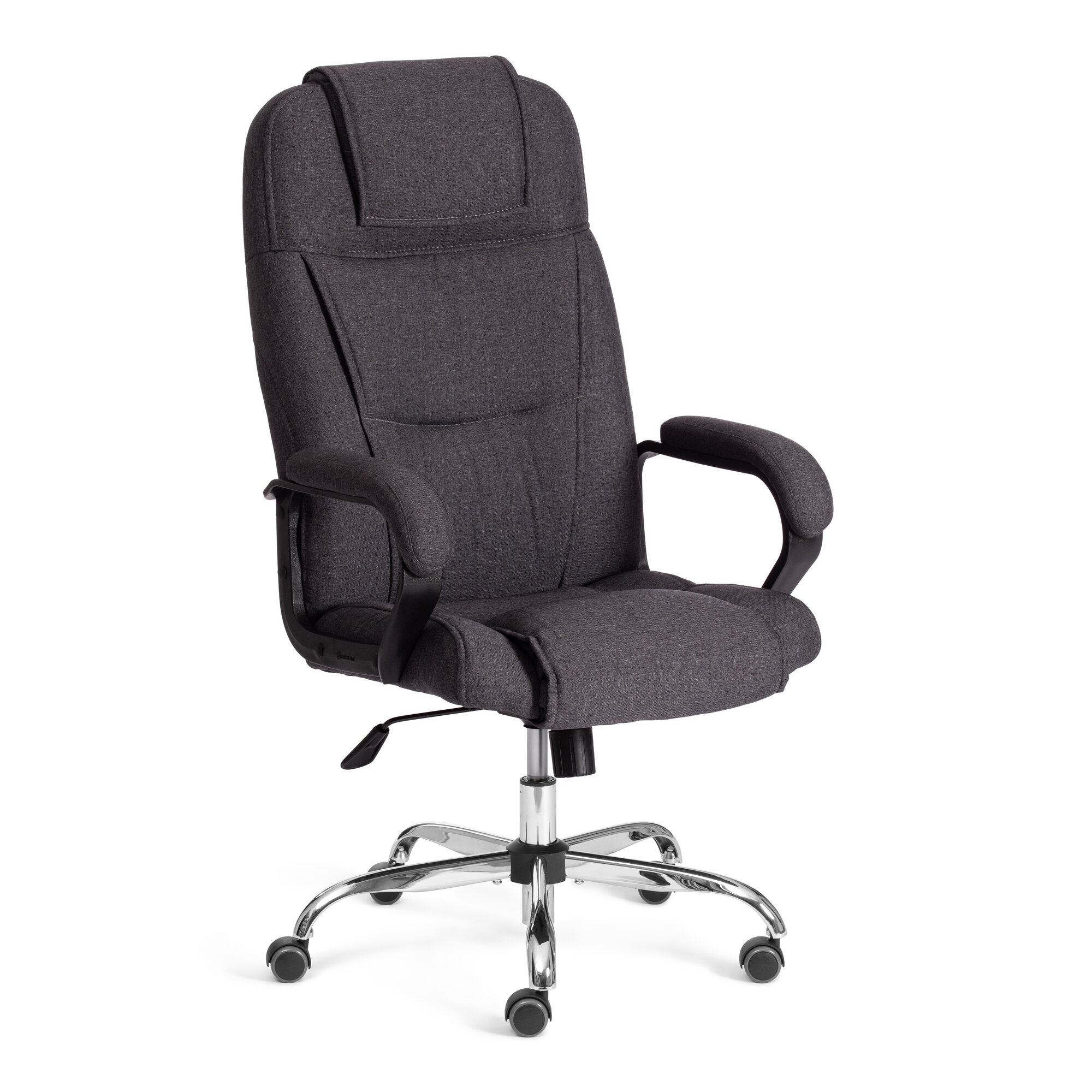 Кресло офисное TetChair, металлическая крестовина, ткань, серое, регулировка высоты и наклона, мягкие подлокотники
