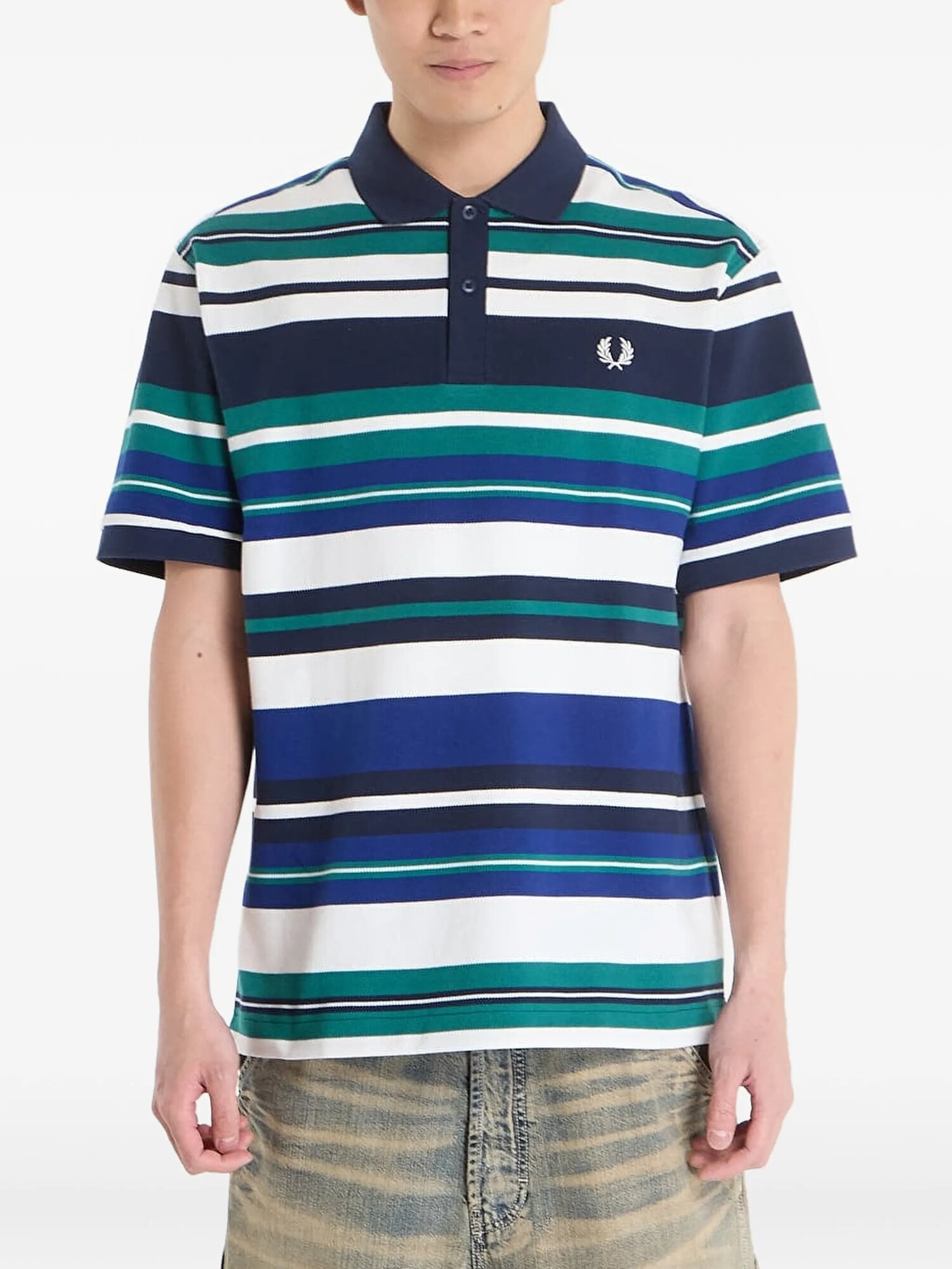 Футболка FRED PERRY, размер L, cиний — фото 1