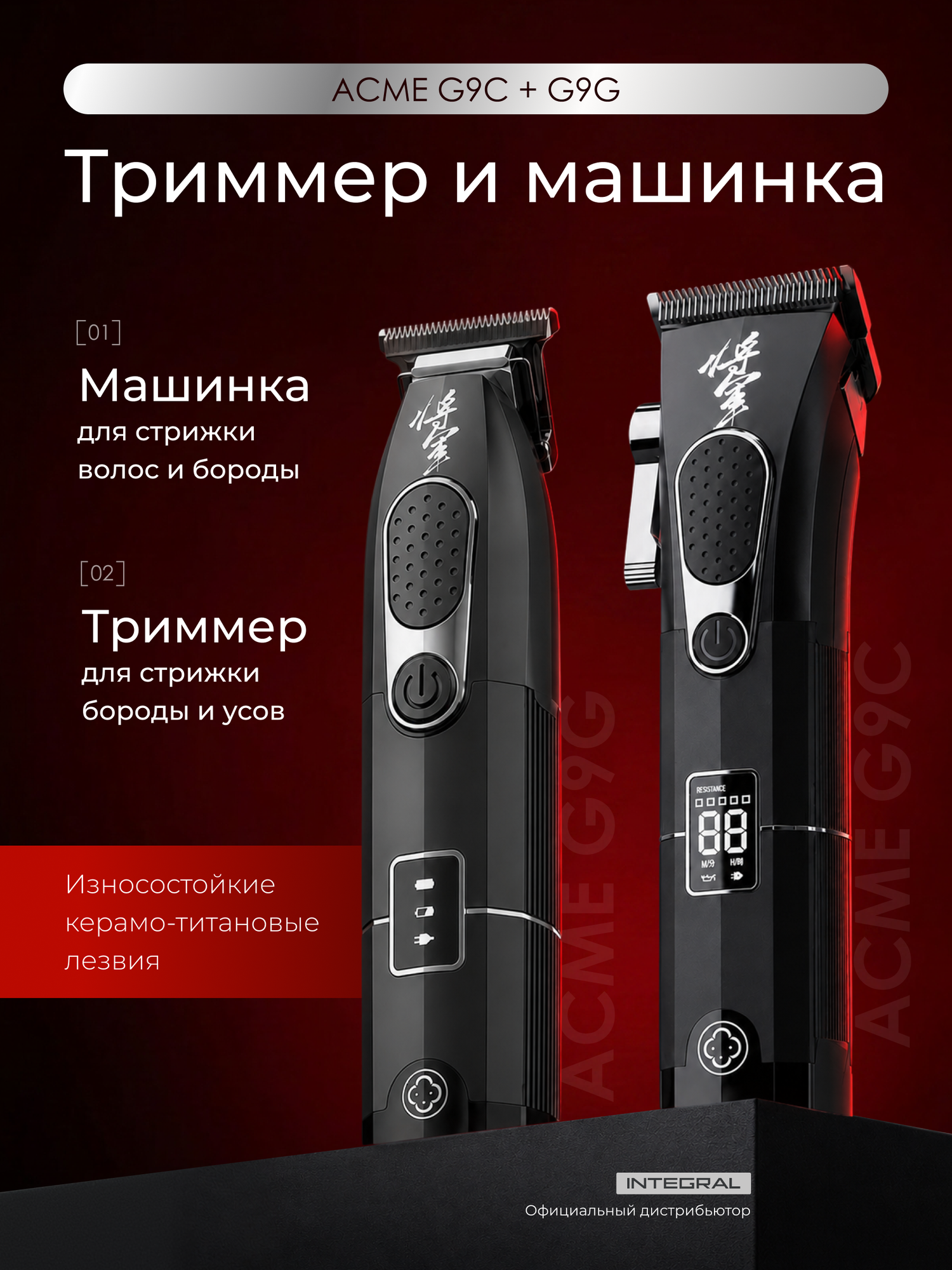 Madeshow G9C G9G Машинка для стрижки и Триммер для бороды и усов