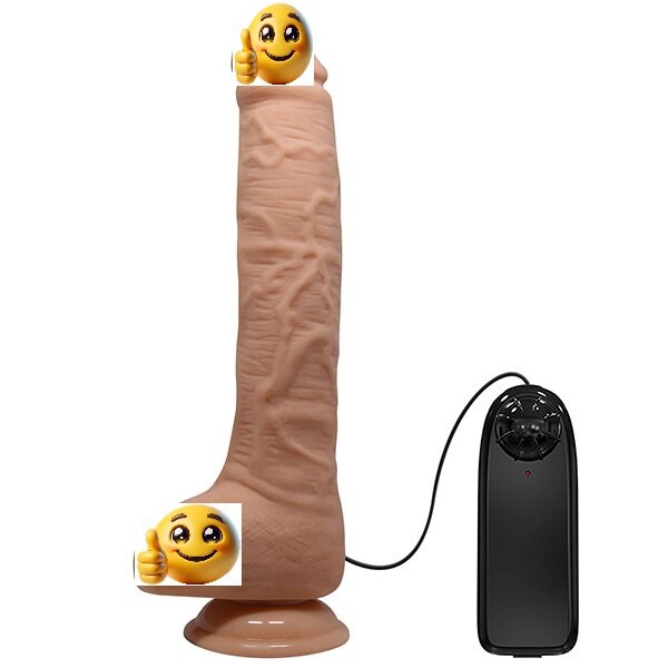 Телесный вибратор-гигант с выносным пультом 28см Baile Dick BW-008038Z