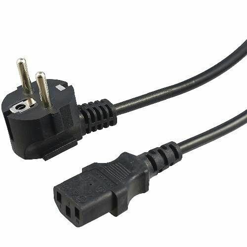 Кабель питания Wize CAC6-EU-C13-1.8M VDE угловая евровилка CEE7/7(S22) - IEC C13 на C13 220В 3*0.5мм - 1.8 метра