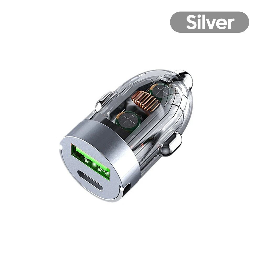 Автомобильное зарядное устройство Silver, Plug Type: silvery