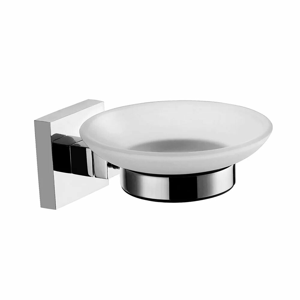 Мыльница AZARIO Rina AZ-87008 настенная, стеклянная, из нержавейки, круглая, хром