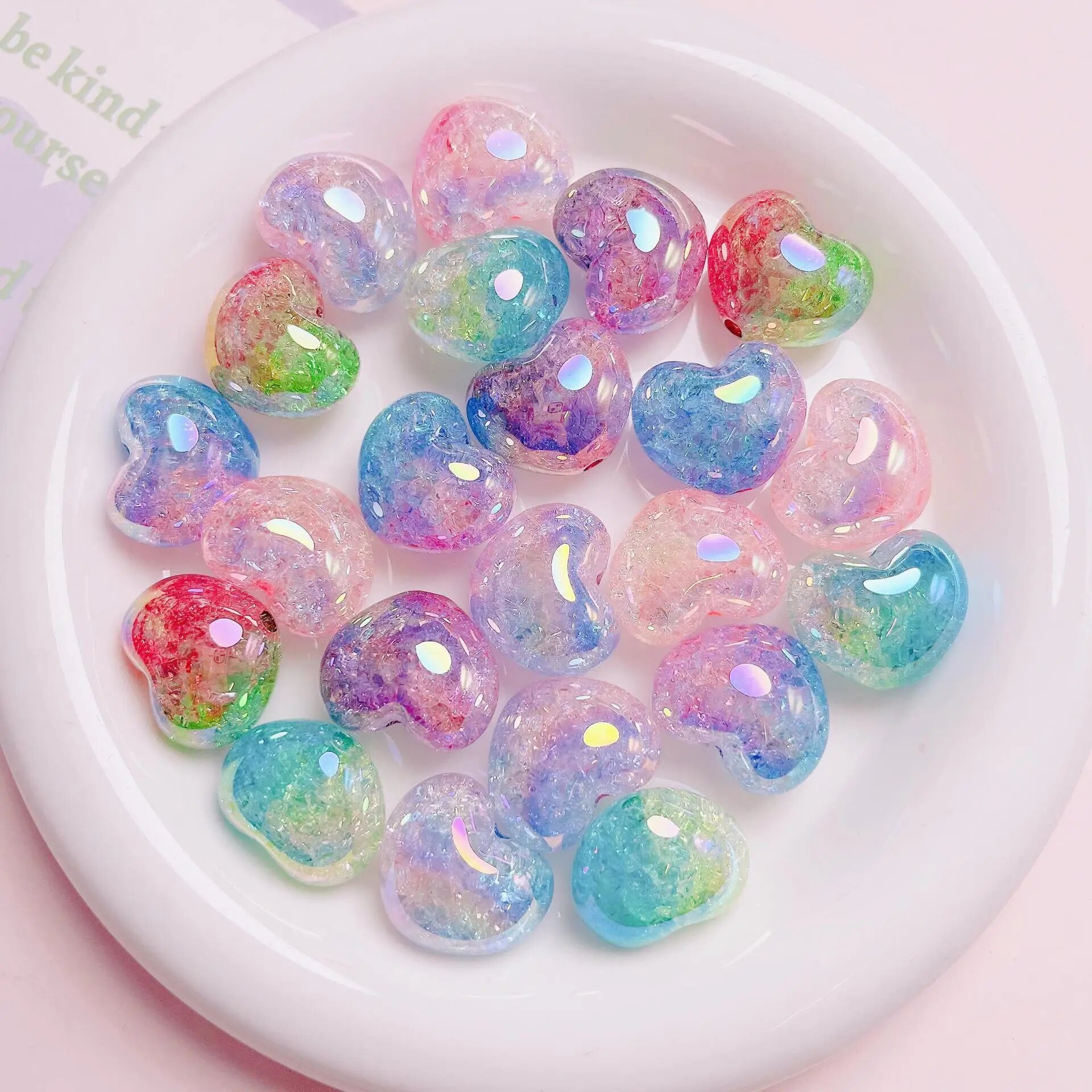 Градиентные акриловые бусины с отверстиями для рукоделия 10Pcs