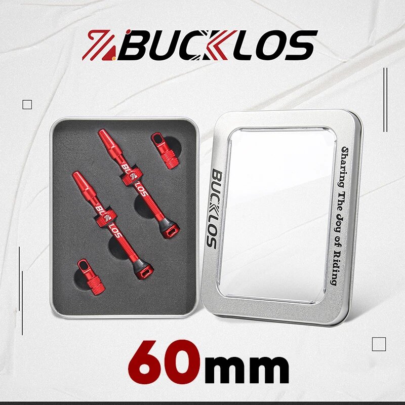 BUCKLOS Бескамерные клапаны Presta, 60 мм, Красный