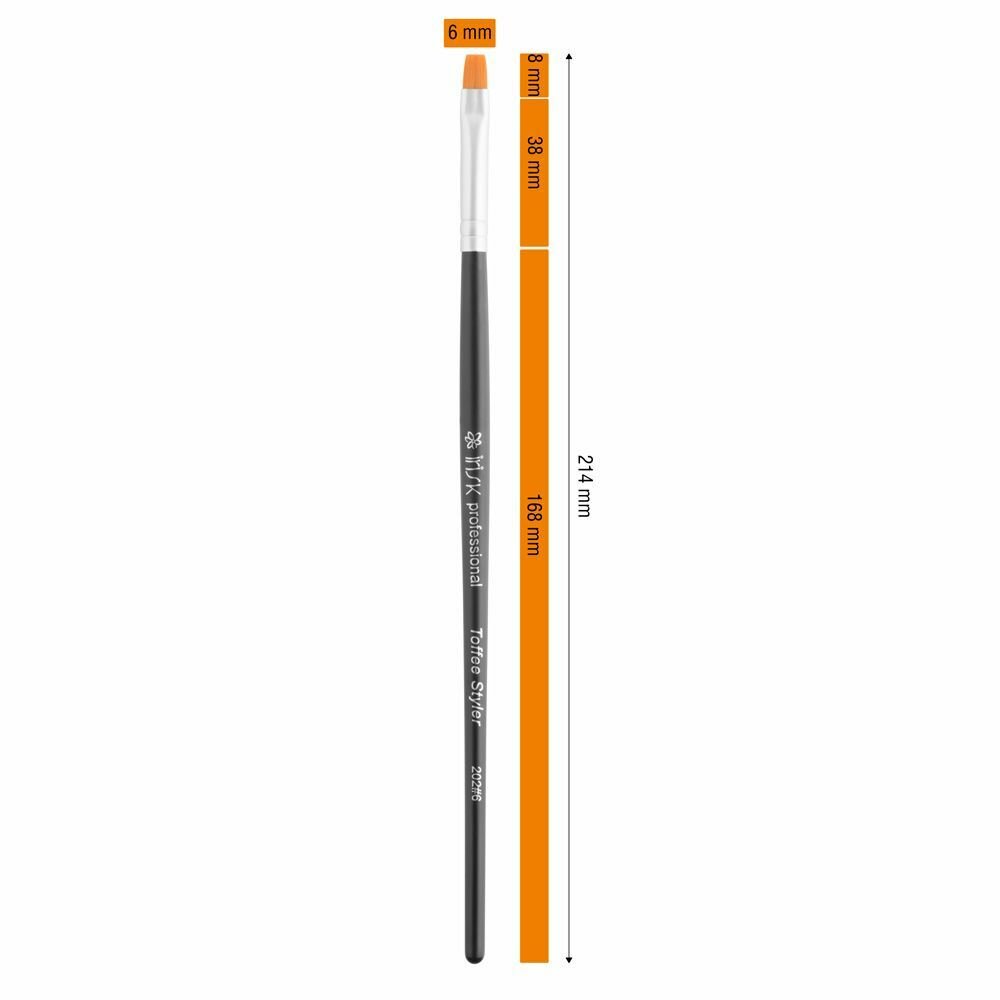 Кисть для геля Toffee Styler искусственный ворс в тубе № 6 (К202-06)