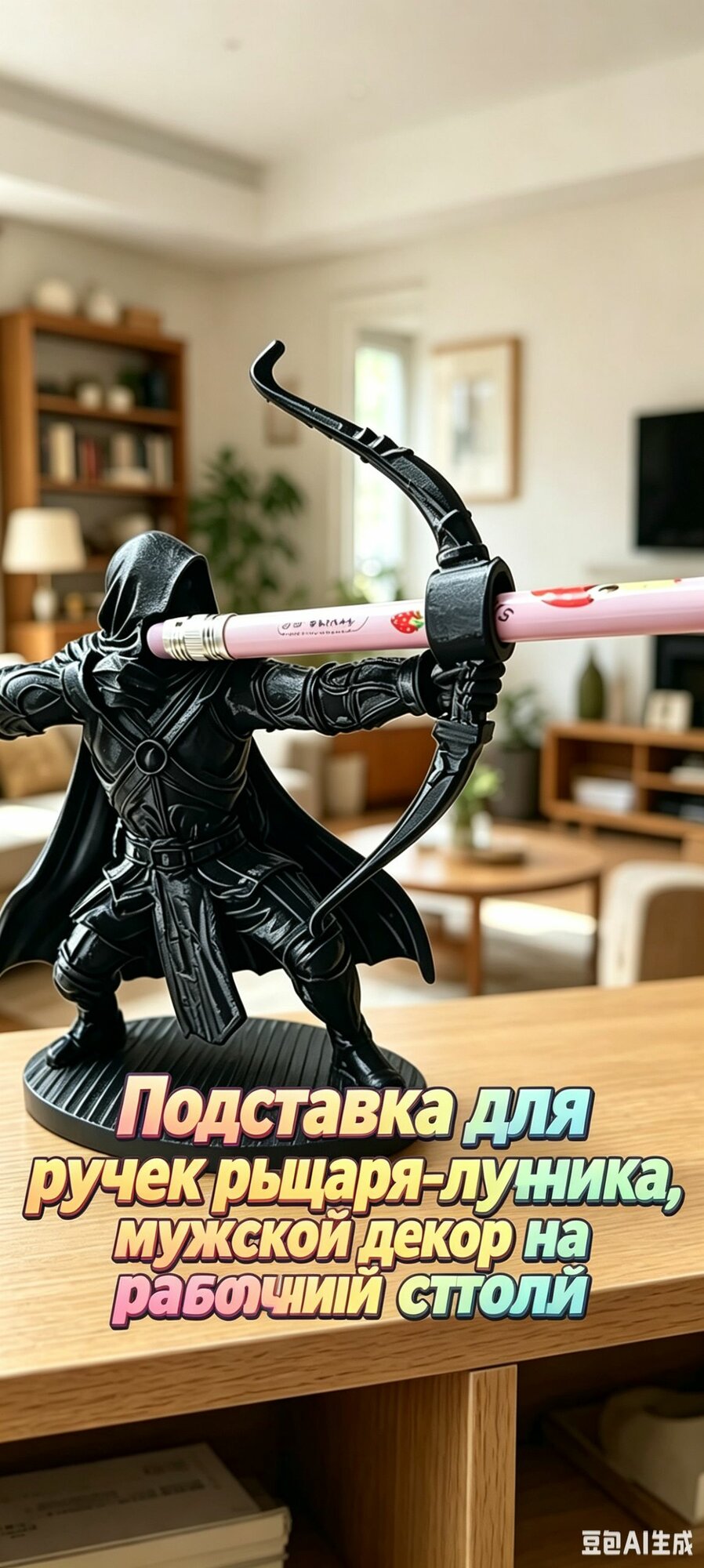 Подставка для ручек рыцарь лучник, 3D печать фигурка для карандашей и ручек, средневековый декор на стол