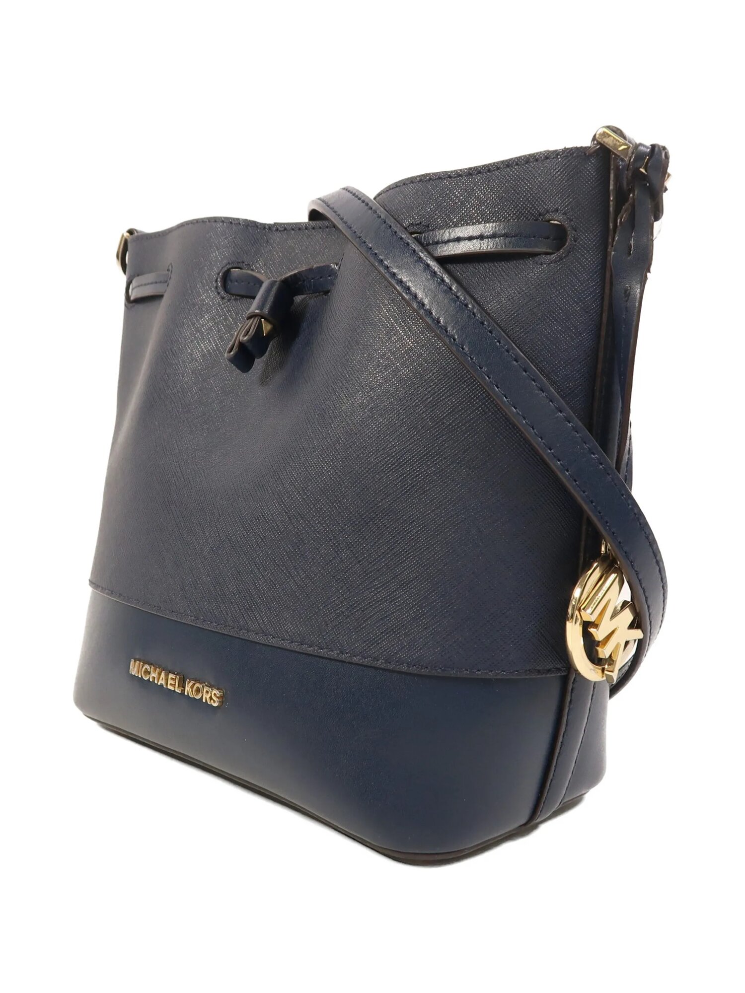 Сумка  Drawstring leather shoulder bag, blue — фото 1