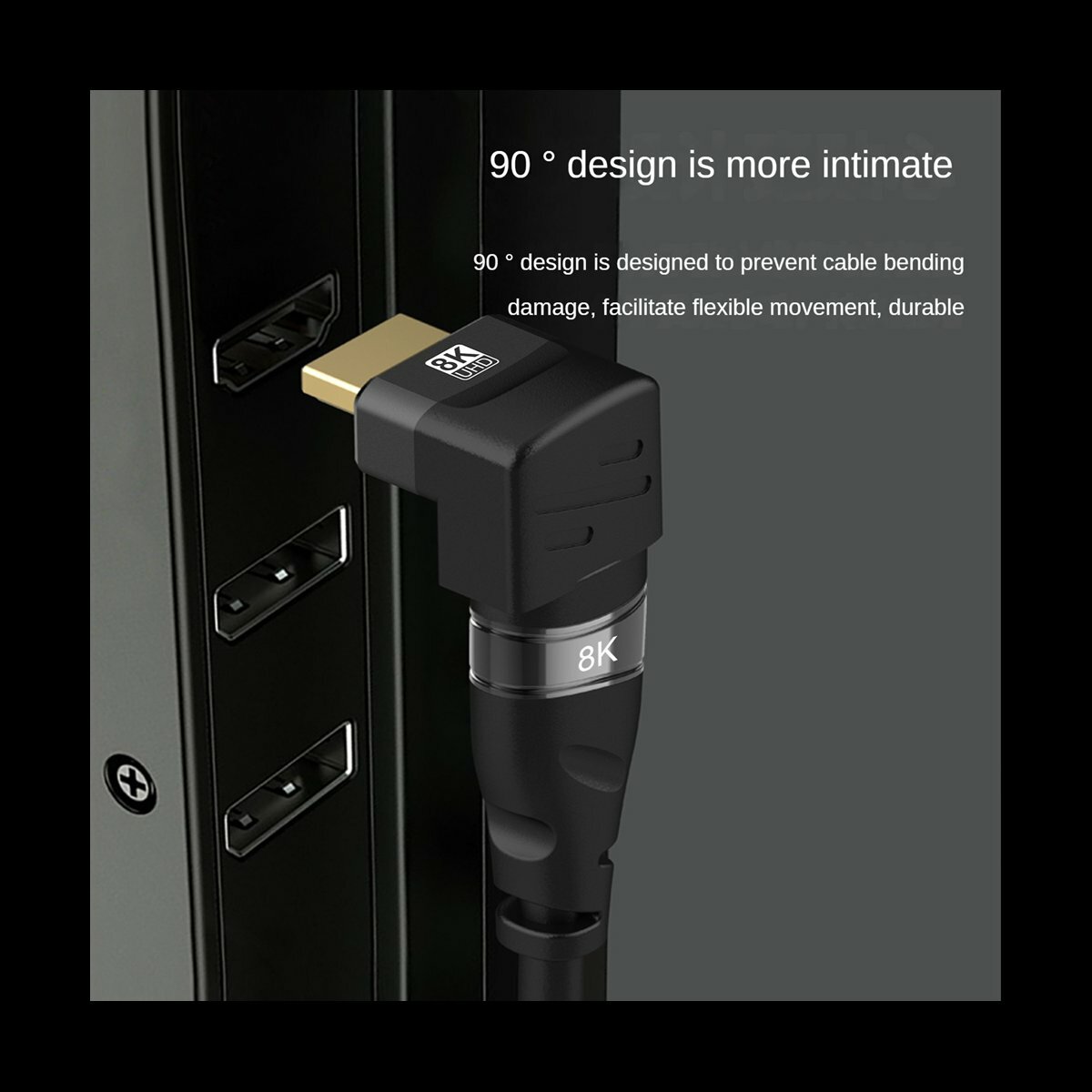 8K HDMI-совместимый угловой адаптер с углом поворота 90 градусов Совместимый HDMI коленчатый разъем «папа-гнездо» Разъем