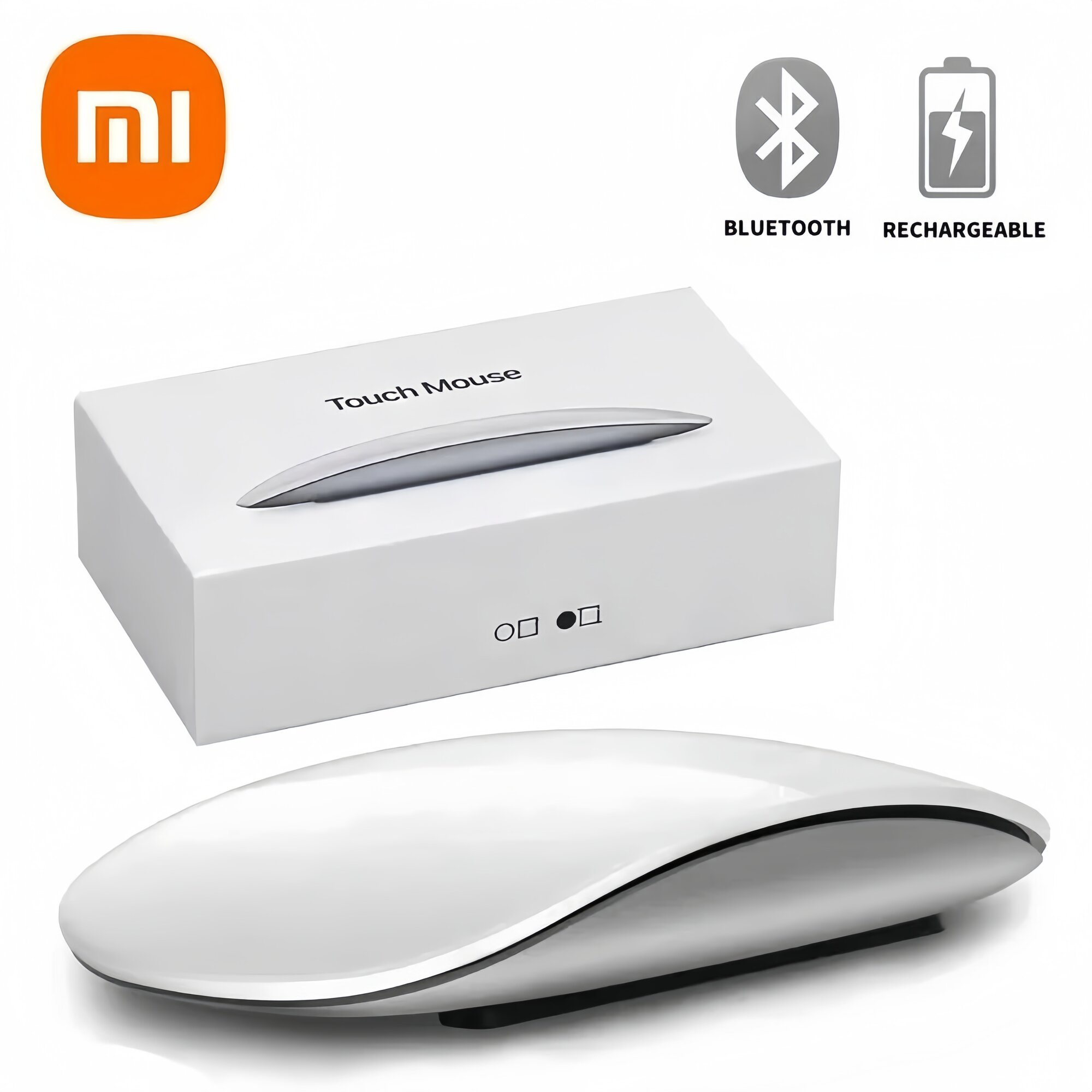 Беспроводная сенсорная мышь Xiaomi, перезаряжаемая Bluetooth, бесшумная, белая