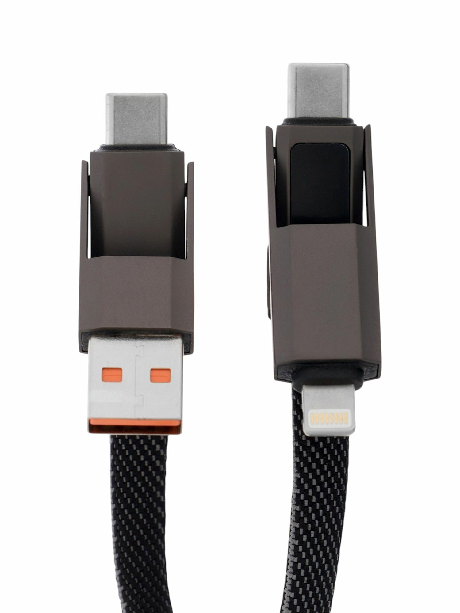 Кабель Type-C - USB, Type-C, 3 А, 10 см, чёрный, разъём мобильного устройства: lightning