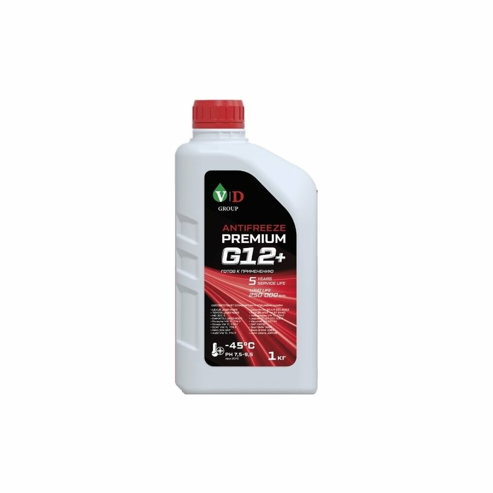 Антифриз VD GROUP G12/G12+ красный 1кг VD-0001