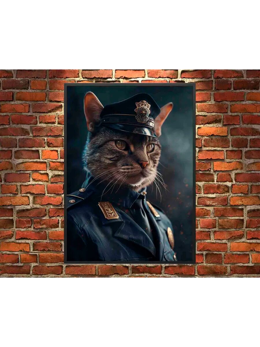 Кошка-полицейский Бурмилла 4, Плакат 30x42см