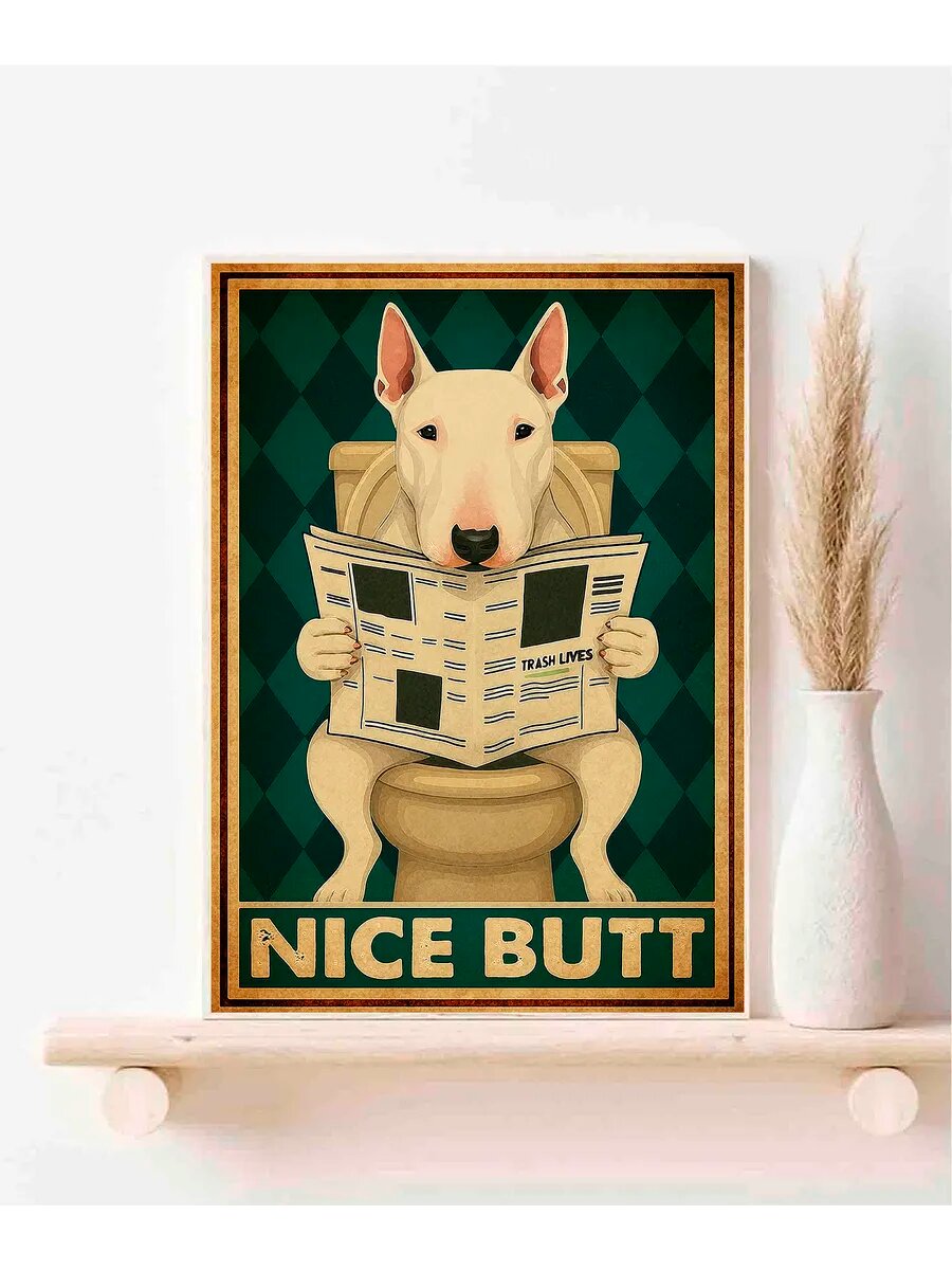 Собака-бультерьер, Nice Butt, Плакат 30x42см