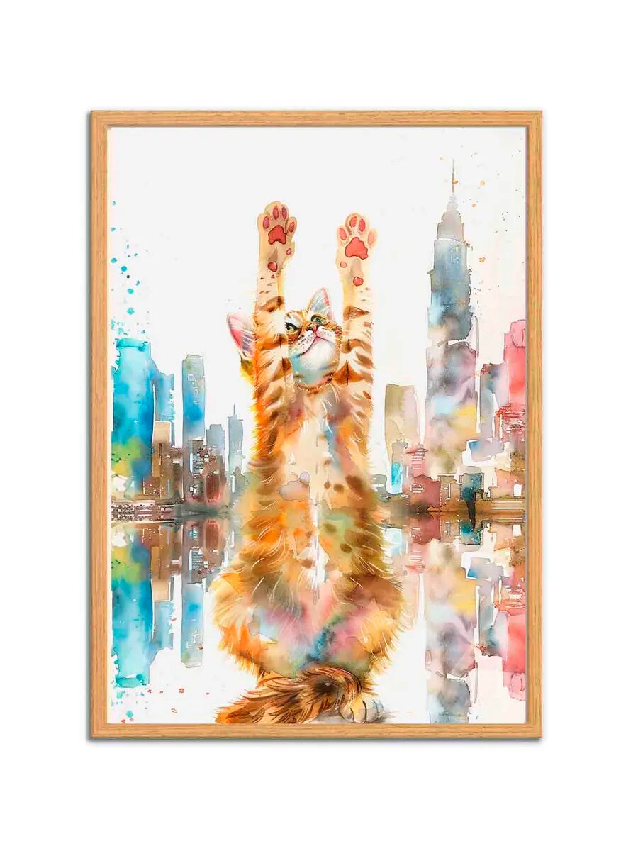 Норвежская лесная кошачья Йога 5, Плакат 30x42см