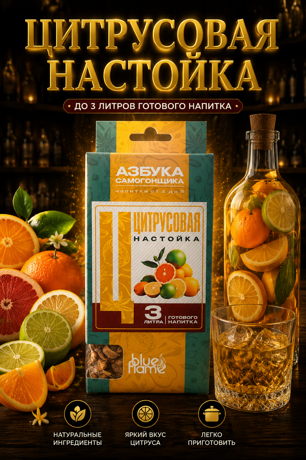 Настойка для самогона Цитрусовая , подарочный набор для настаивания