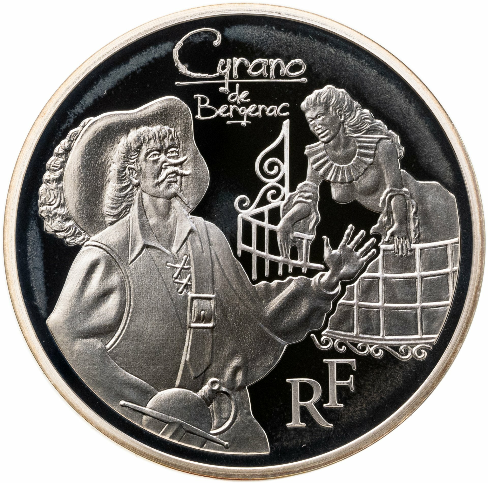 Франция 10 euro евро 2012 "Сирано", Серебро 900, в сохранности Proof