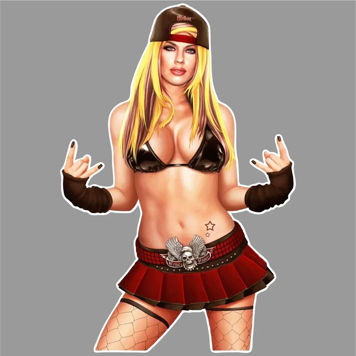 Наклейка Pinup с изображением механика-девушки для автомобиля, подходит для белый, high8cm, Белый