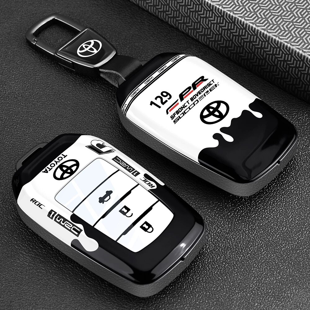 D-Style керамический белый чехол для ключа с металлической пряжкой для Toyota RAV4 2024