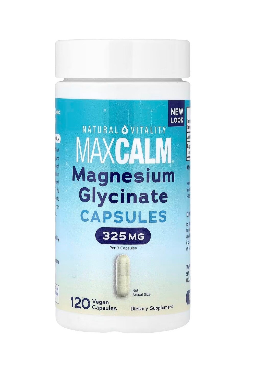 Natural Vitality Магний глицинат 120 веганских капсул